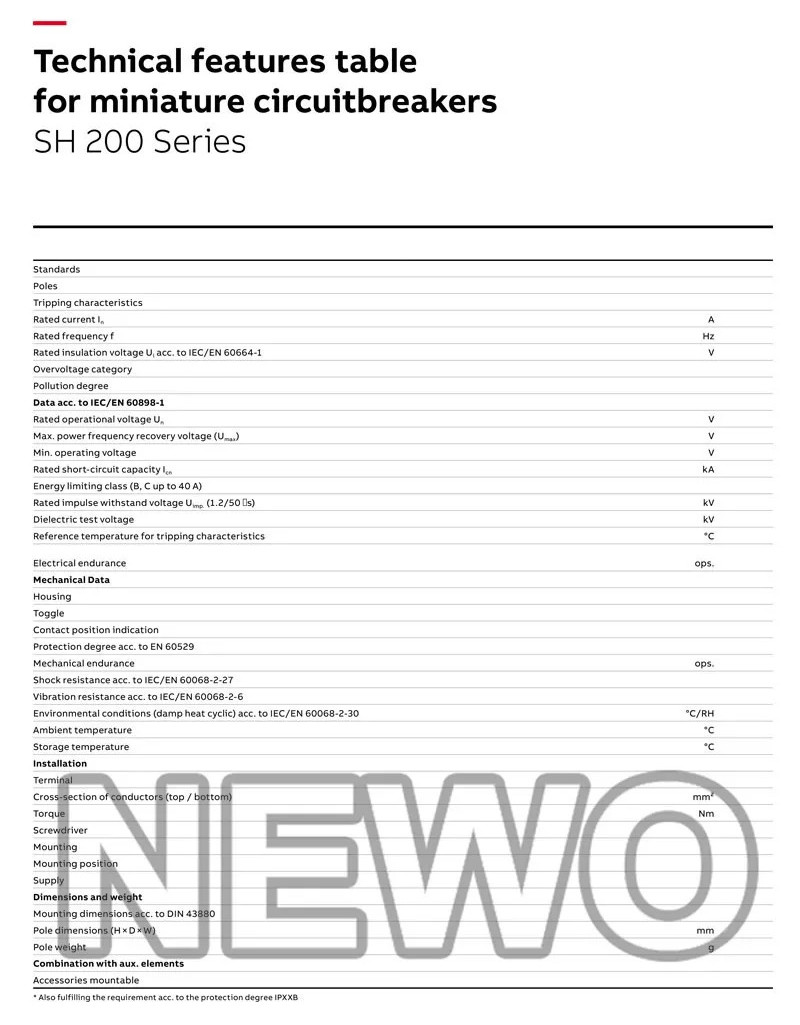 Original ABB SH200 SH201 SH202 SH203 SH204 Miniature Circuit Breaker ...