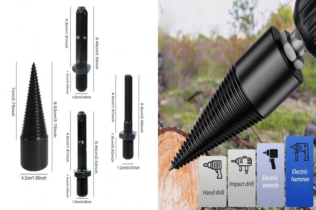 happaypart| Drill Split Drill Tool Firewood Splitting Tool for Drill ...