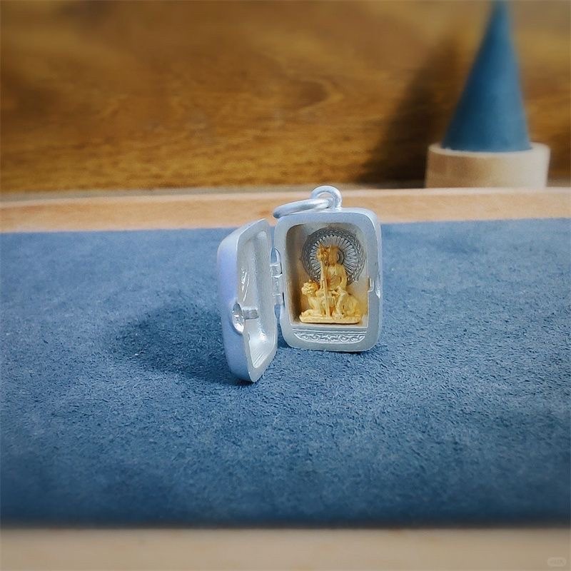 Buddha statue silver-plated Gawu box Ksitigarbha Bodhisattva small ...