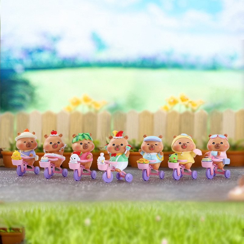 Kapibara funny bike creativity cute doll blind box set figure toy ...