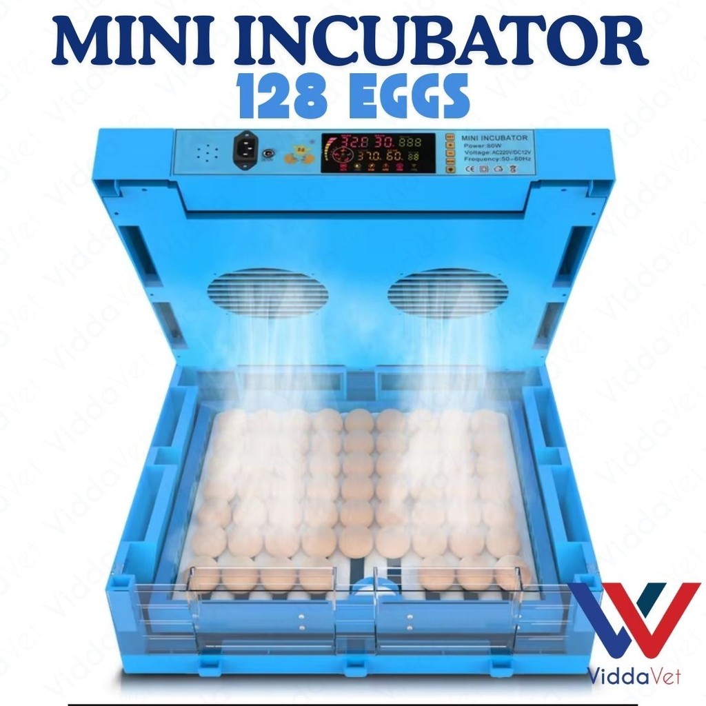 128 Eggs Mini Incubator for Poultry Quiet Fan and Humidity Regulation ...