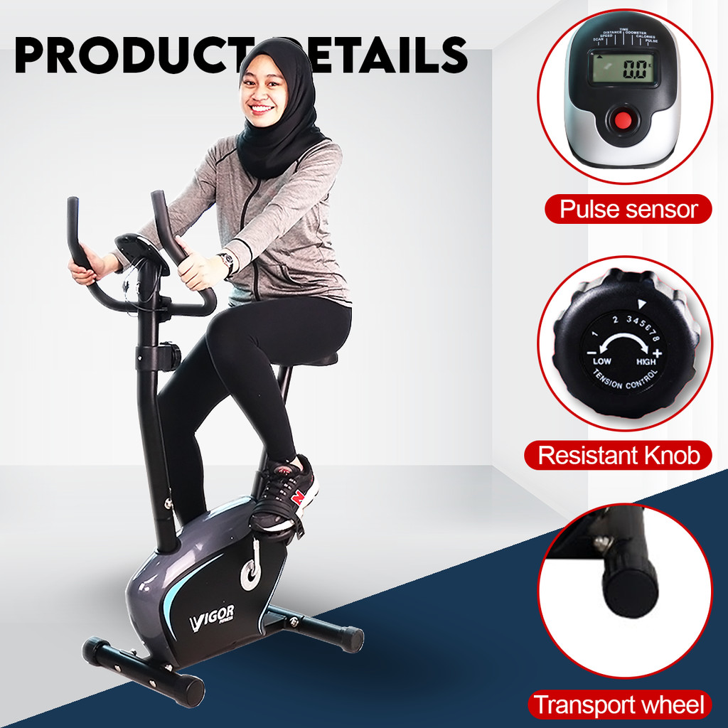 Vigor Fitness Magnetic Upright Bike Exercise Stationary Bike VF8304 ...