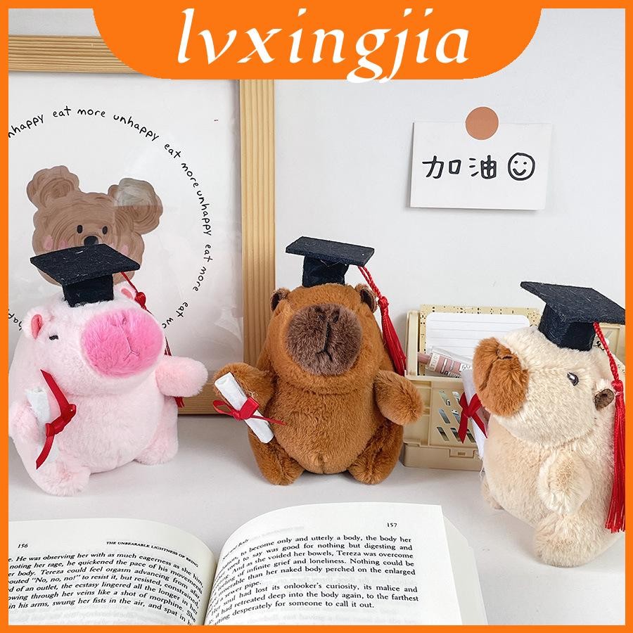 Capybara Cap Graduation Plush Toy Soft Short Plush Ideal For Bags Gifts ...
