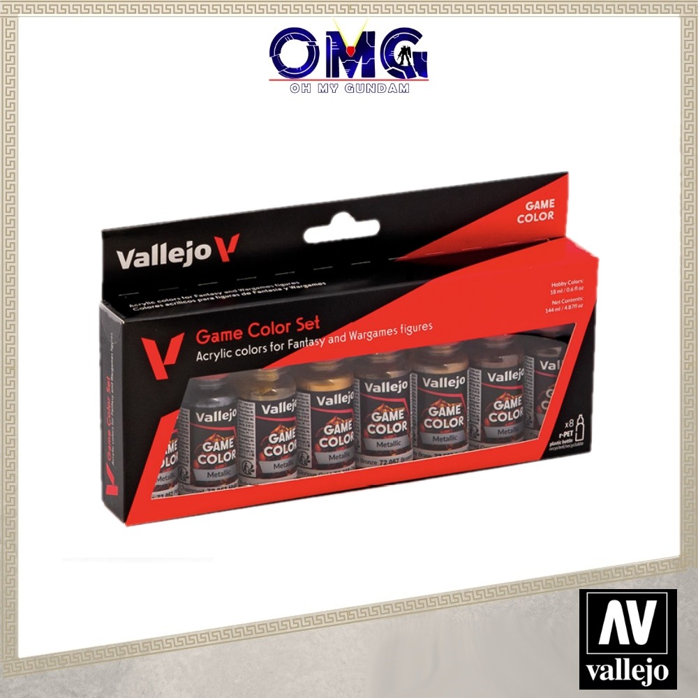 Vallejo Game Color for Fantasy and Wargame Figures Set (Metallic Colors ...