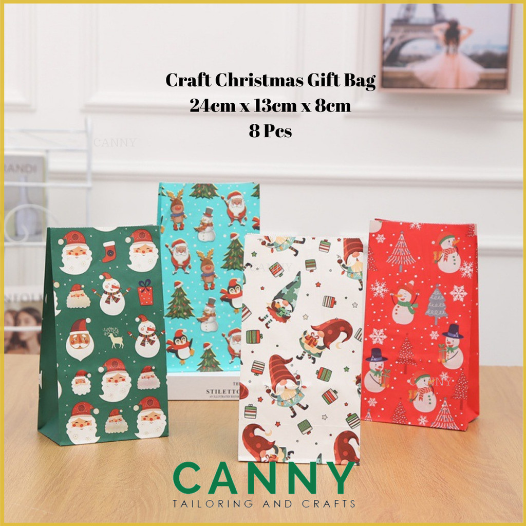 8 PCS CRAFT CHRISTMAS GIFT BAG / PAPER CRAFT CHRISTMAS / XMAS GIFT ...