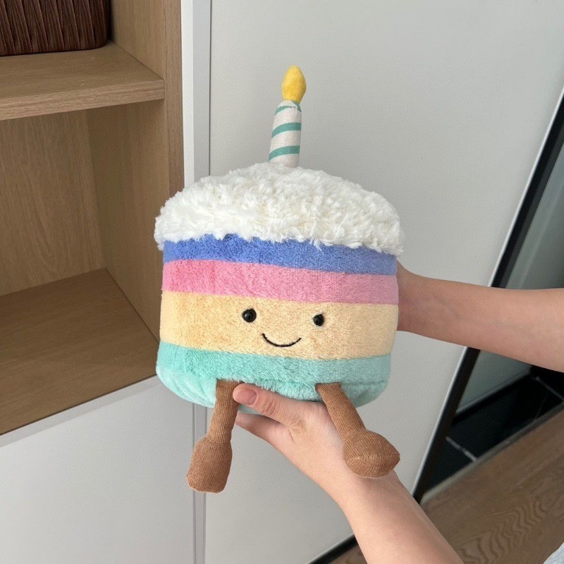 Rainbow Cake Stuffed Doll Funny Birthday Cake Plush Toy Kids Companion ...