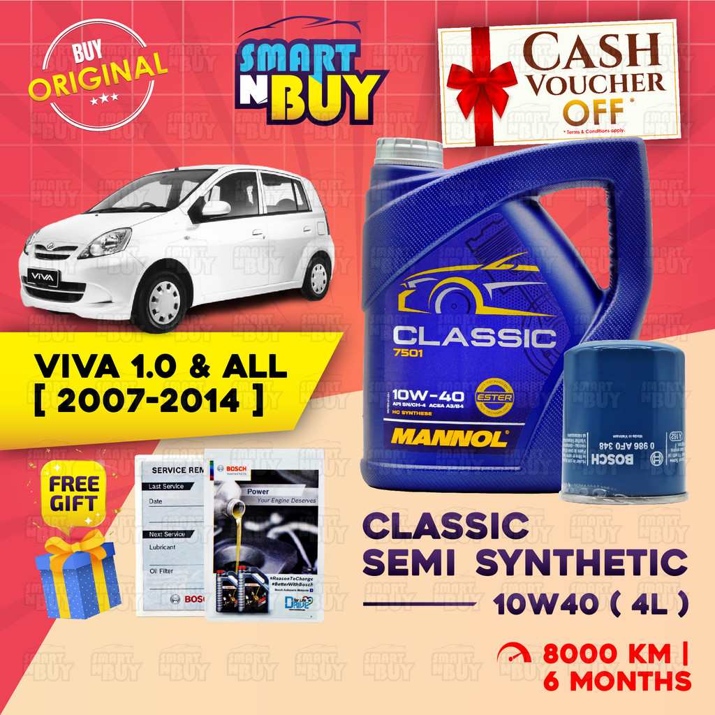 Mannol Engine Oil 10W40 Semi Synthetic Original Minyak Hitam Kereta ...