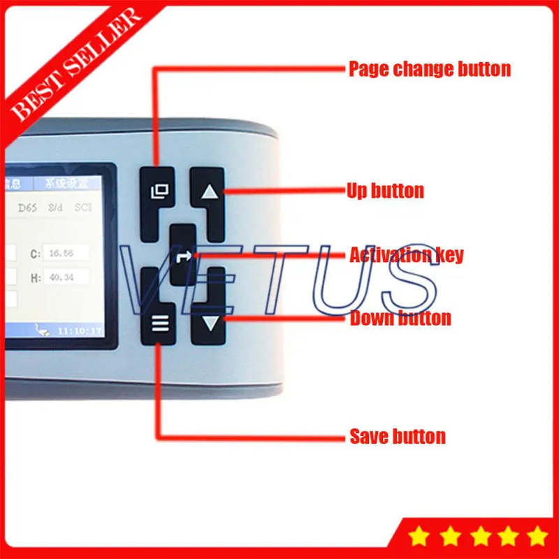 Portable Color Difference Meter Tester Wf30 4mm Colorimeter With Cielab Cielch Display Mode