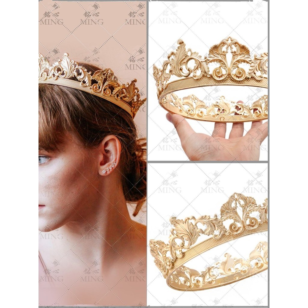Men's King Crown Metal Crown Prom Party Hat Costume Accessories Gothic ...