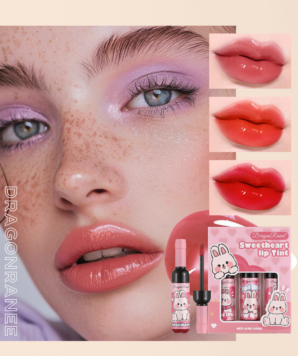 Dragon Ranee 3Pcs/Box Water Lipstick Tinted Makeup Matte Lip Stain Set ...