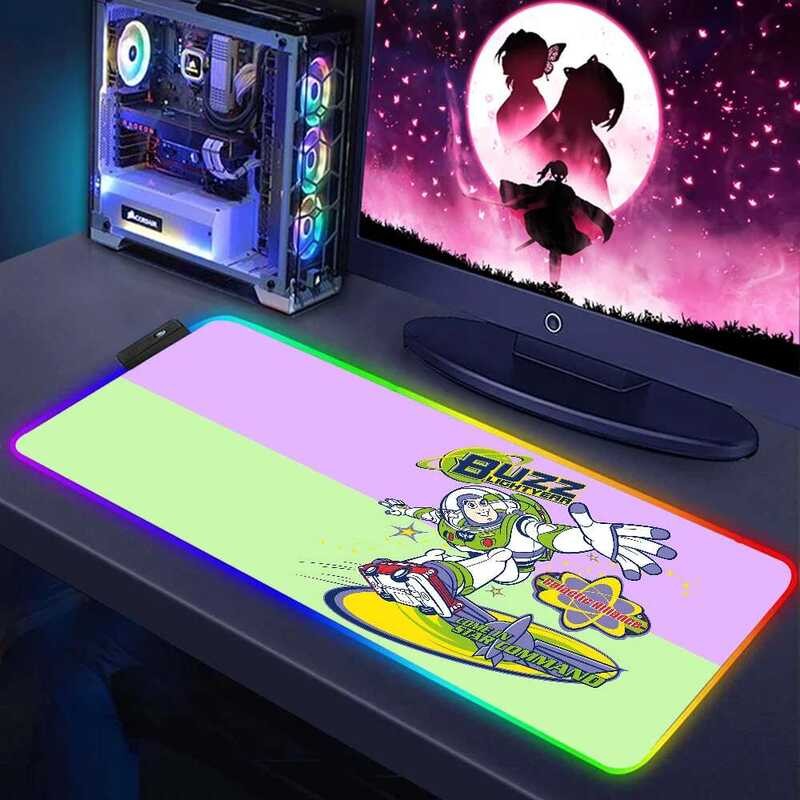 Anime Mouse Pad Rgb Rubber Kawaii Computer Desk Accessories Cute Over ...