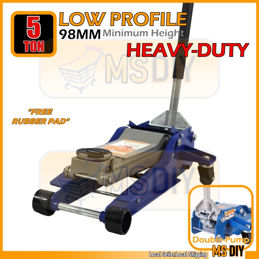 Heavy Duty 5 Ton Floor jack Ultra Low Profile Rapid Dual Pump Garage ...