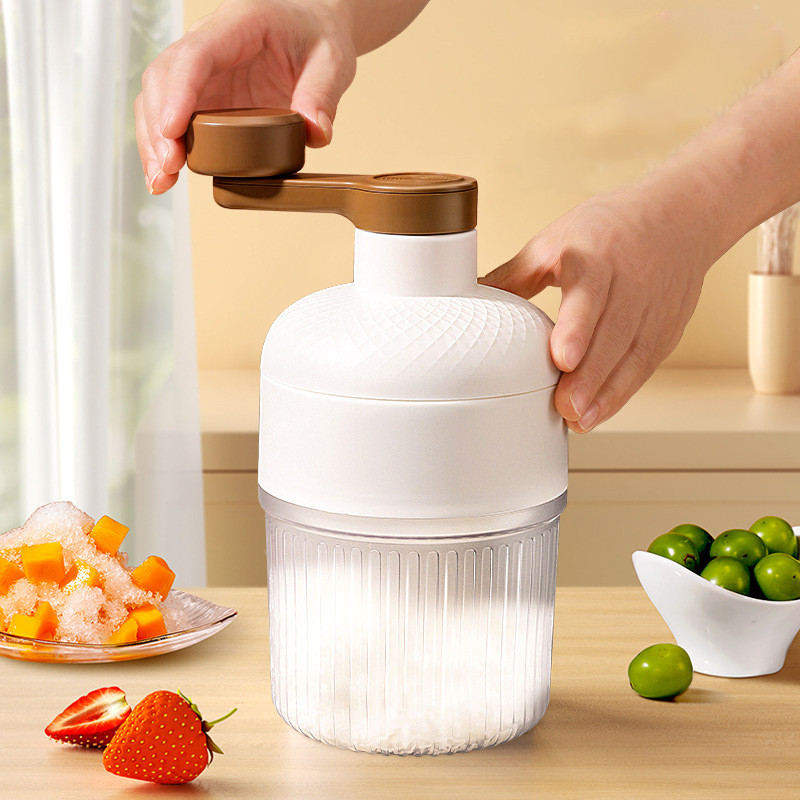 Manual Ice Shaver Ice Crusher Hand Crank Shredding Crusher Storage Box ...