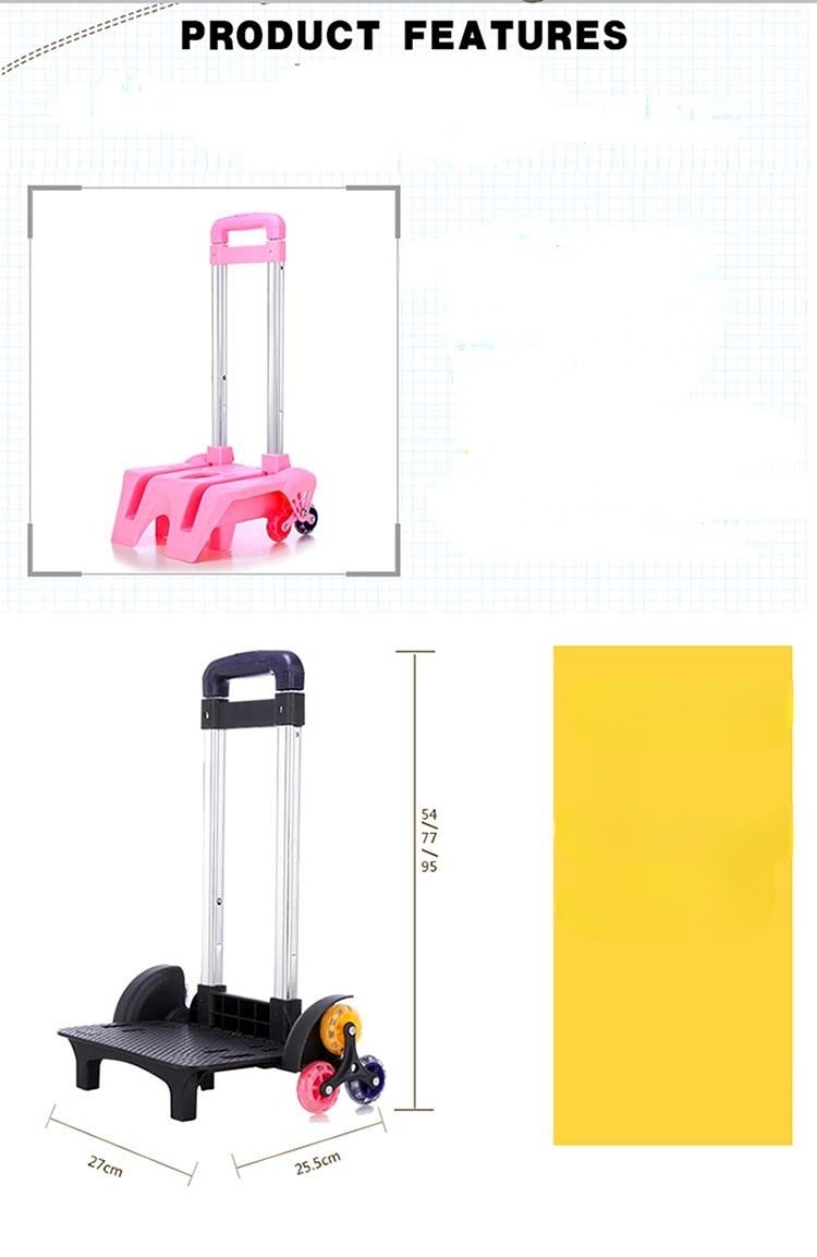 ZIRANYU New 6 wheels & 2 wheels trolley for school bag foldable ...
