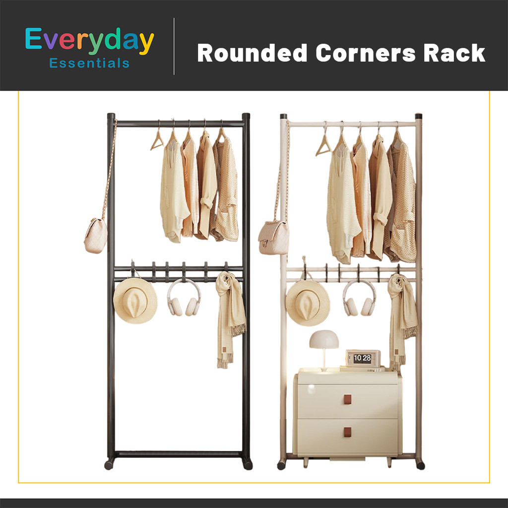 【E.E】Rust-Resistant Rack Double Layer Steel Rack Rak Baju Besi Ampaian ...