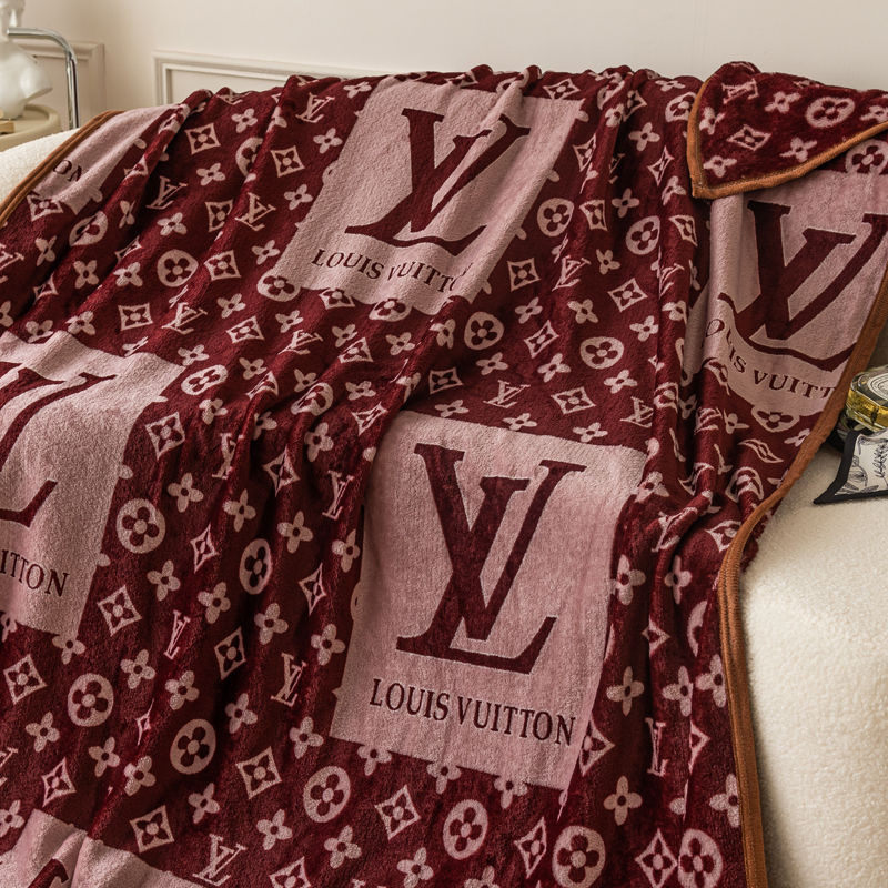 LV Factory Direct Sales Trendy Brand Blanket Hot Style D Home Flannel ...