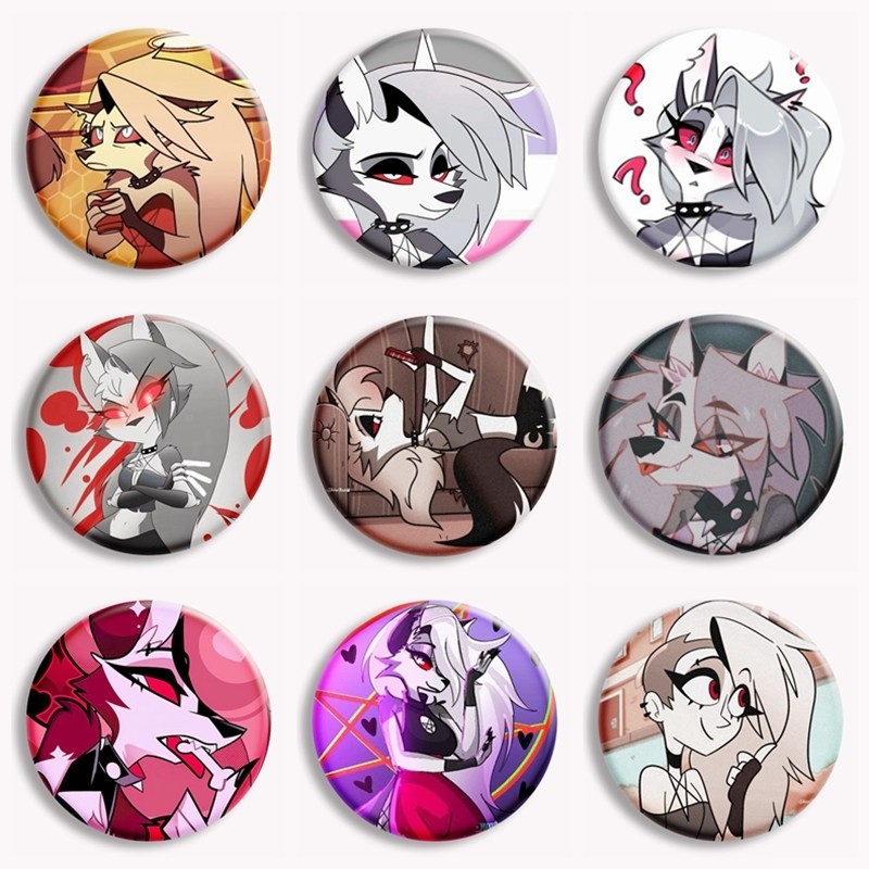 Anime Helluva Loona Cute Soft Button Pin Kawaii Cartoon Brooch Badge ...