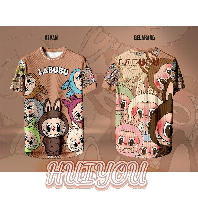 HUIYOU-2024 Fashion Trends LABUBU Oversized Koren Style Short Sleeved T ...