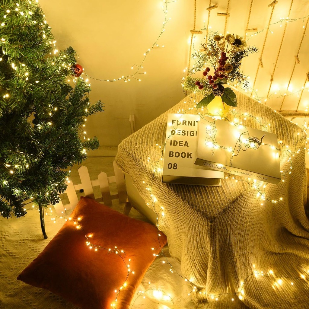 20/30/50/75m Per Roll Christmas Lights Plug in With Remote Green Wire ...