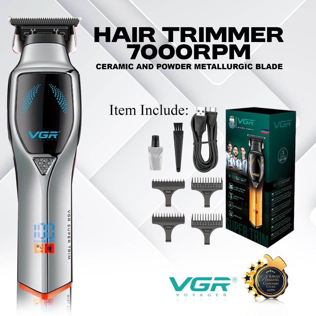Vgr V-187 Universal Serial Bus Rechargeable Barber Professional Cordless Electric Men's Hair ...