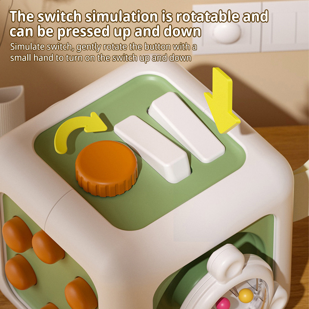 Bevavar 6in1 Multi-Play Busy Cub e Toys Montessori Hexahedron Busy Toys ...