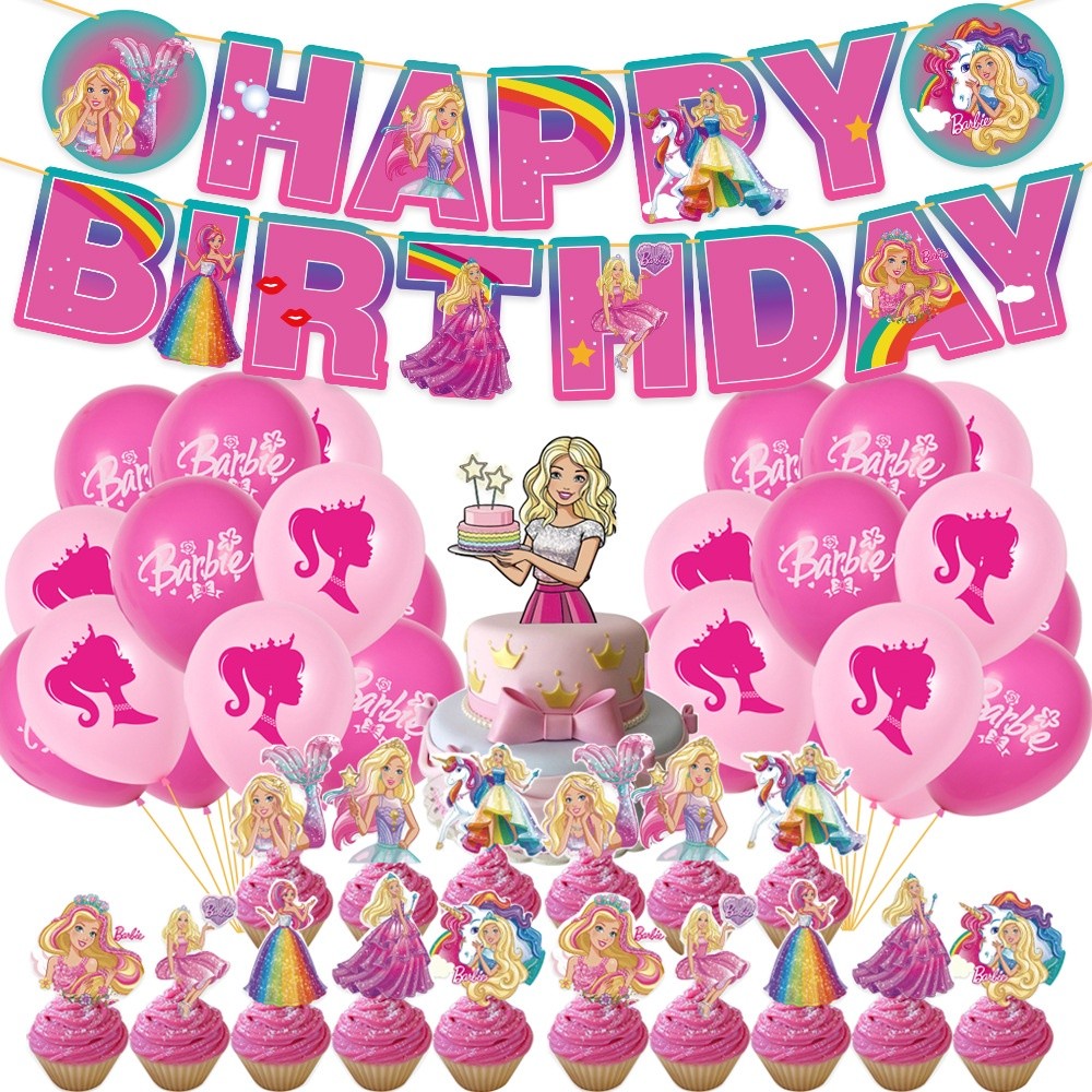 in stock Barbie Theme Pink Party ~ Girl Birthday Party Decoration ...