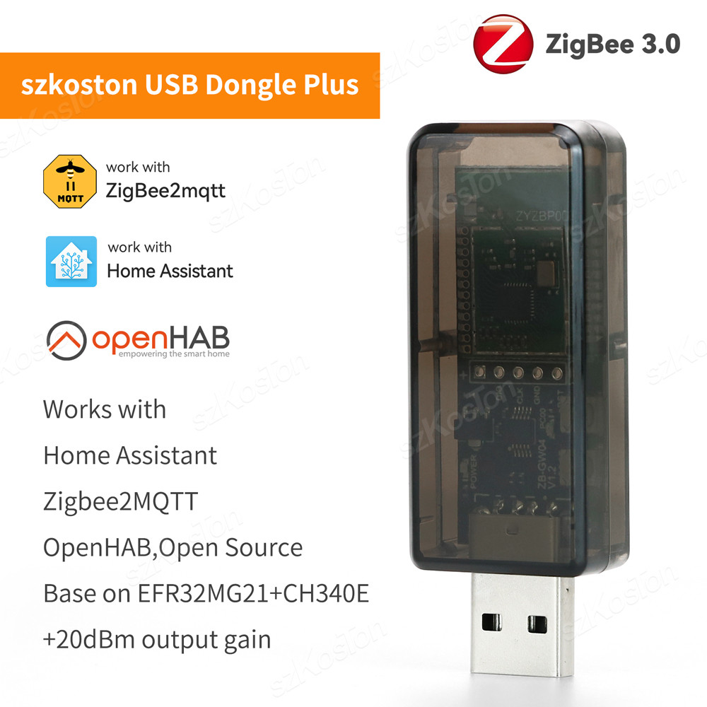 Zigbee 3.0 USB Dongle Plus EFR32MG21 Universal Open Source Hub Gateway Works with Home Assistant ...