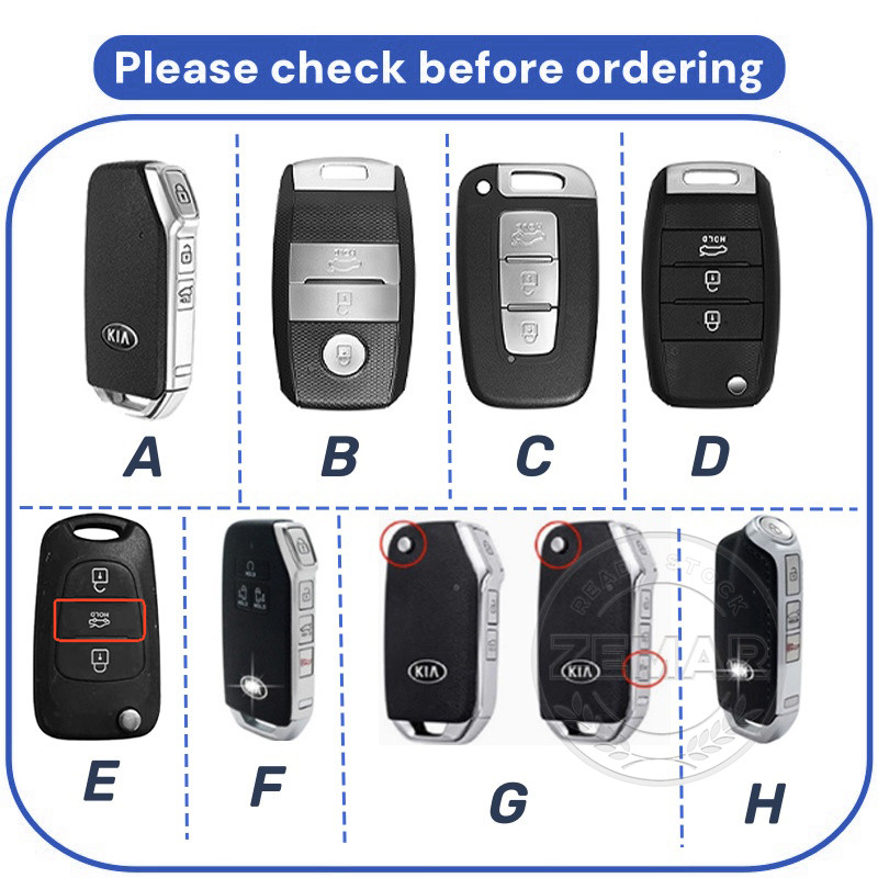 KIA Zinc Alloy Leather Car Key Shell Key Case Key Cover Smart Key Case ...
