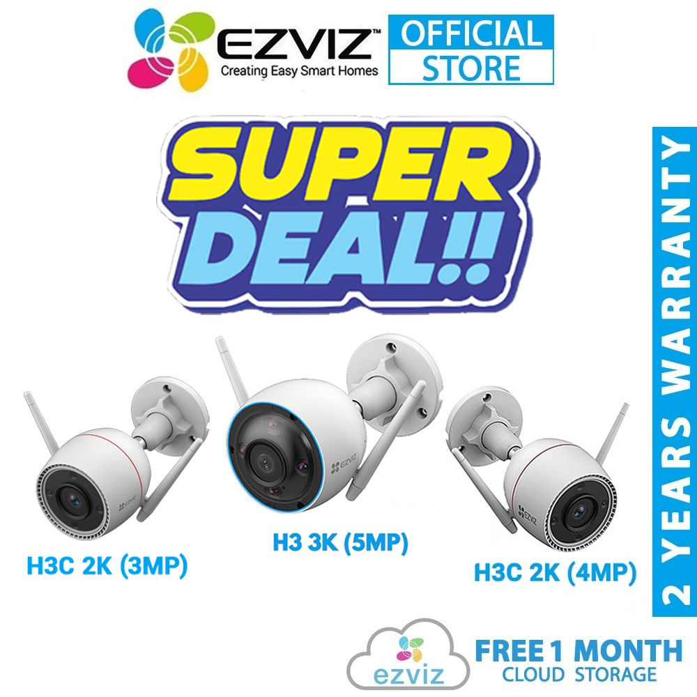 Super Deal Ezviz H3 3K 5MP Waterproof H3C 2K⁺ 1440P 4MP 3MP Two Way ...