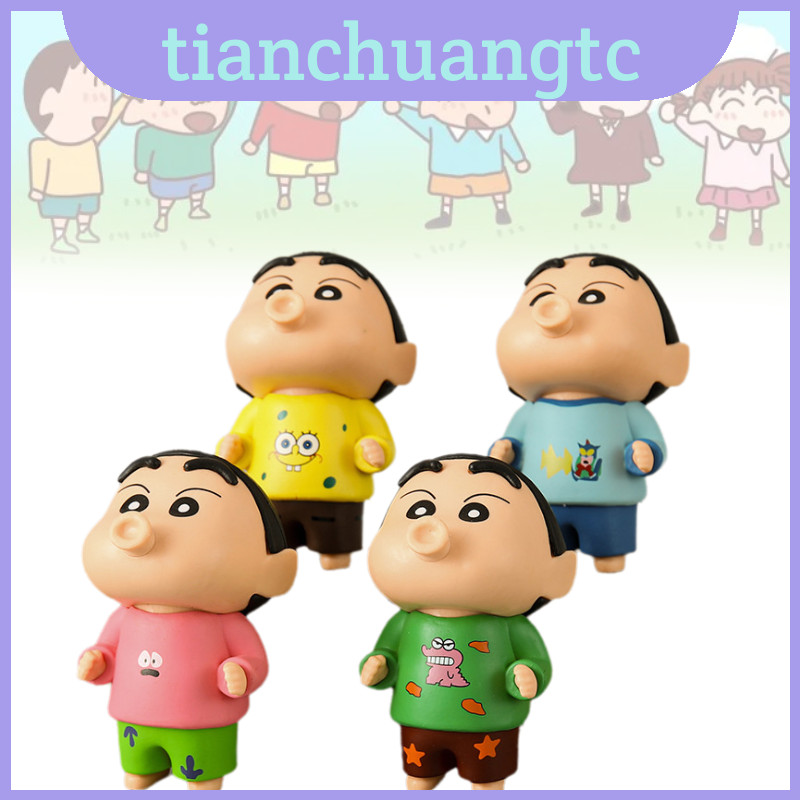Anime Shin-chan Colorful Figure Set Charming Pvc Collectible Items Cute ...