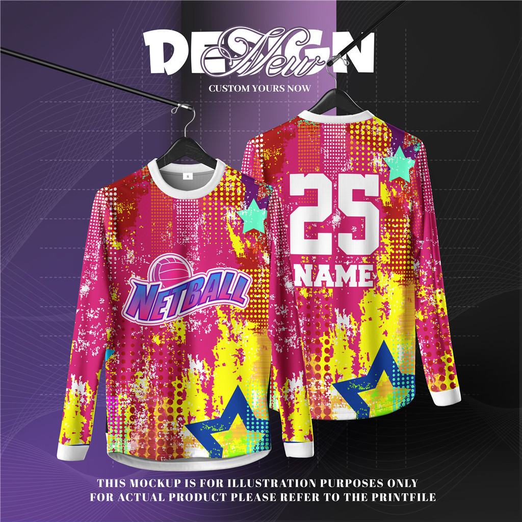 【Free CUSTOM】2025 NEW ! NETBALL JERSEY Baju Long sleeves Design tshirt ...