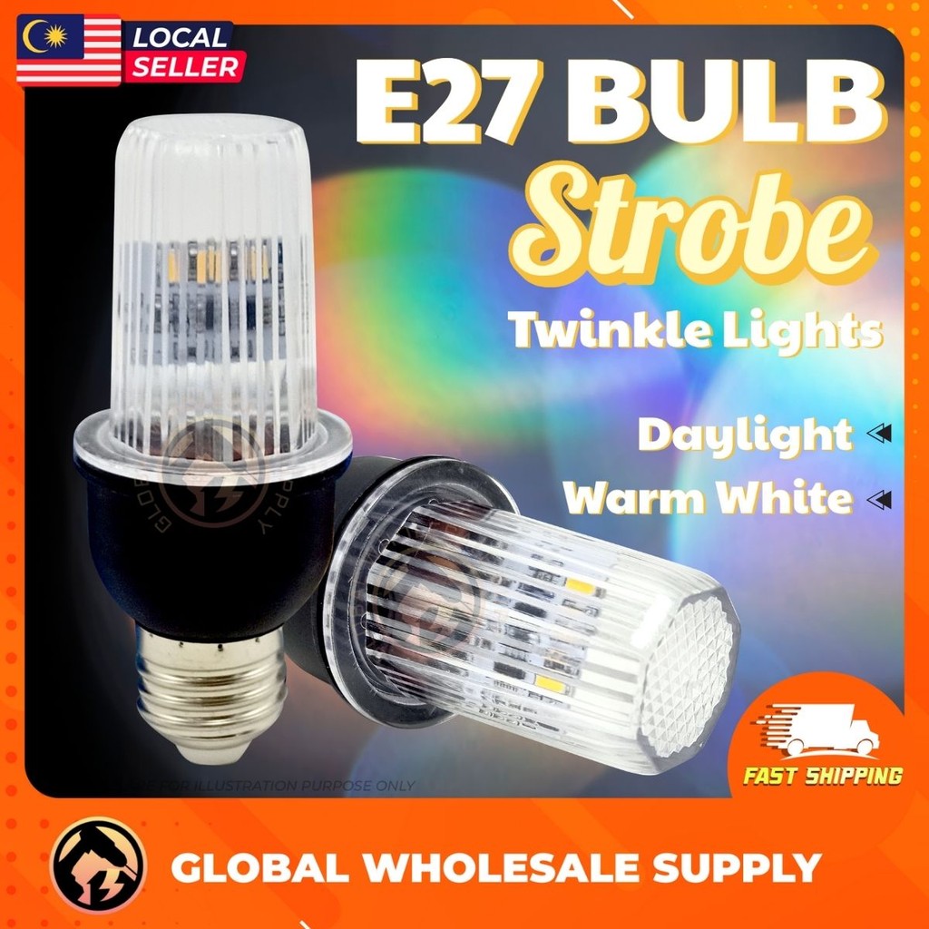 E27 Strobe Light Bulb Flashing Bulb Auto Twinkle E27 Lamp Base Lampu ...