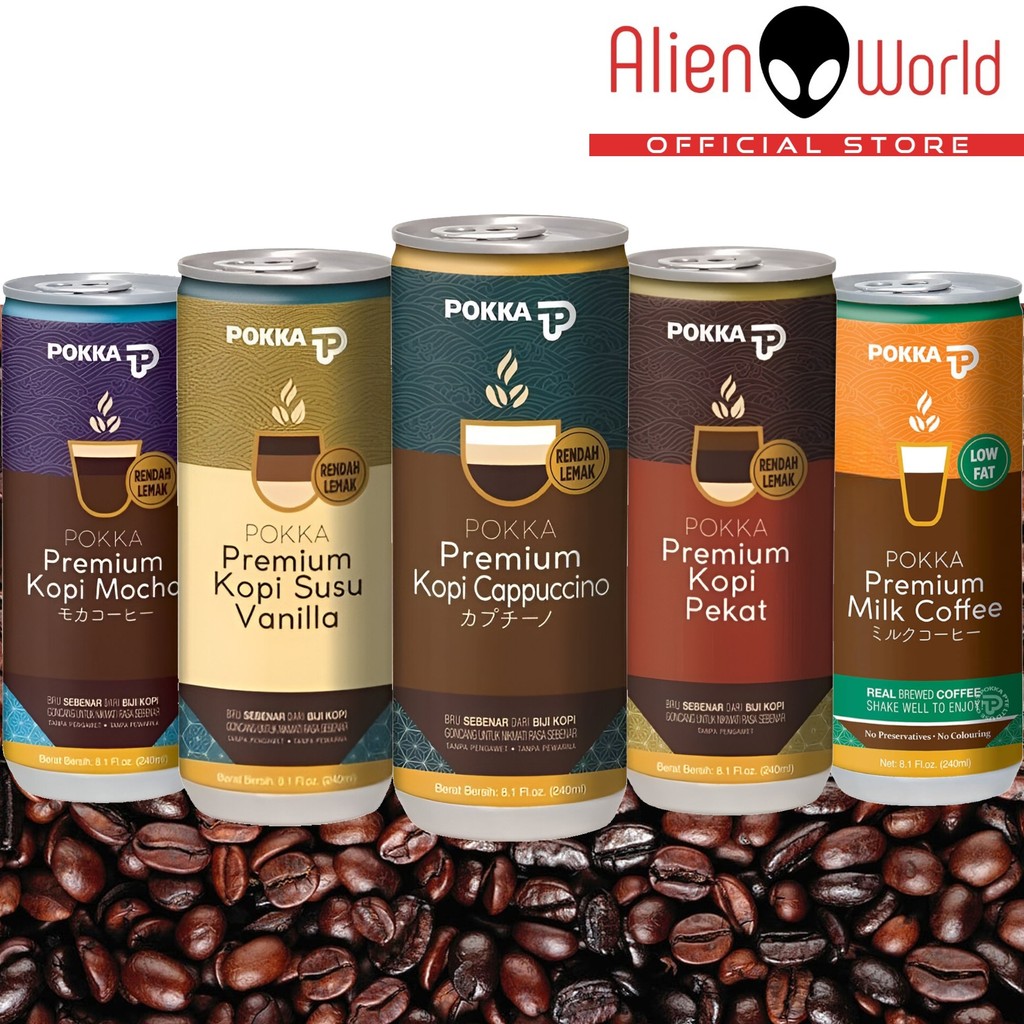 4 in 1 Pokka Premium Coffee Mocha Vanilla Latte Cappuccino Rich Milk Coffee | Kopi Susu | 240ml ...