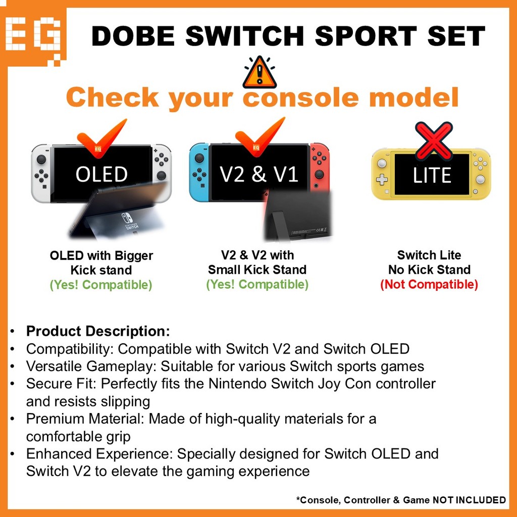 DOBE Switch Sport Accessories Kit for Nintendo Switch Sports TNS-2123 ...