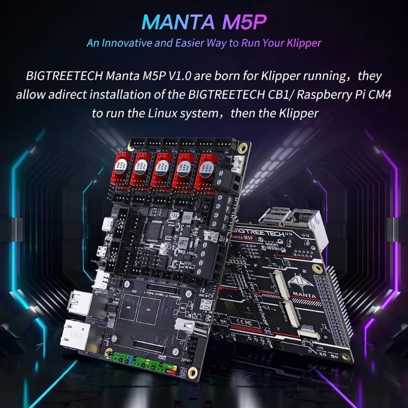 BIGTREETECH BTT Manta M5P Motherboard, Klipper Motherboard Replacement for 3D Printer, 3D ...