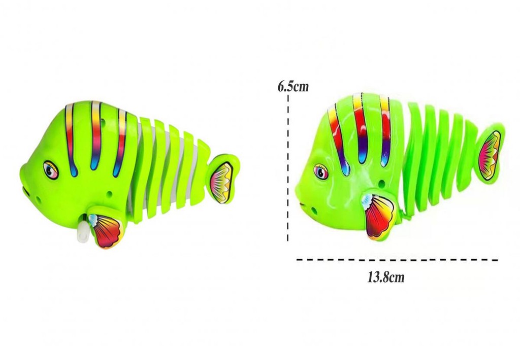 GA| Colorful Fish Toy Interactive Wind-up Wiggle Fish Toy Colorful ...