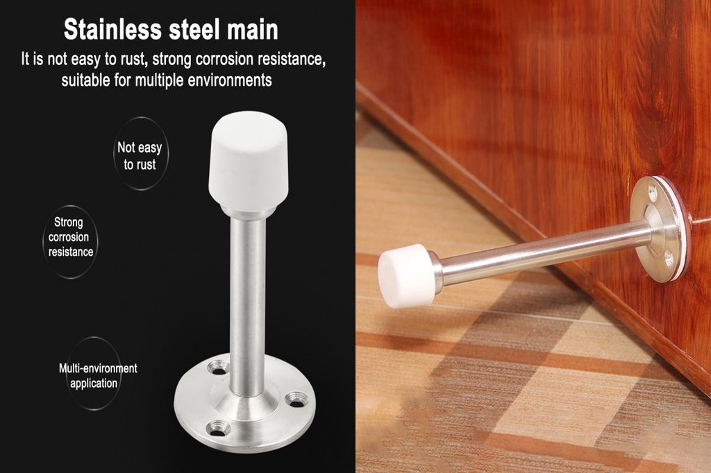 CAE| Wall Mount Door Stopper Spring Door Stopper Stainless Steel Door ...