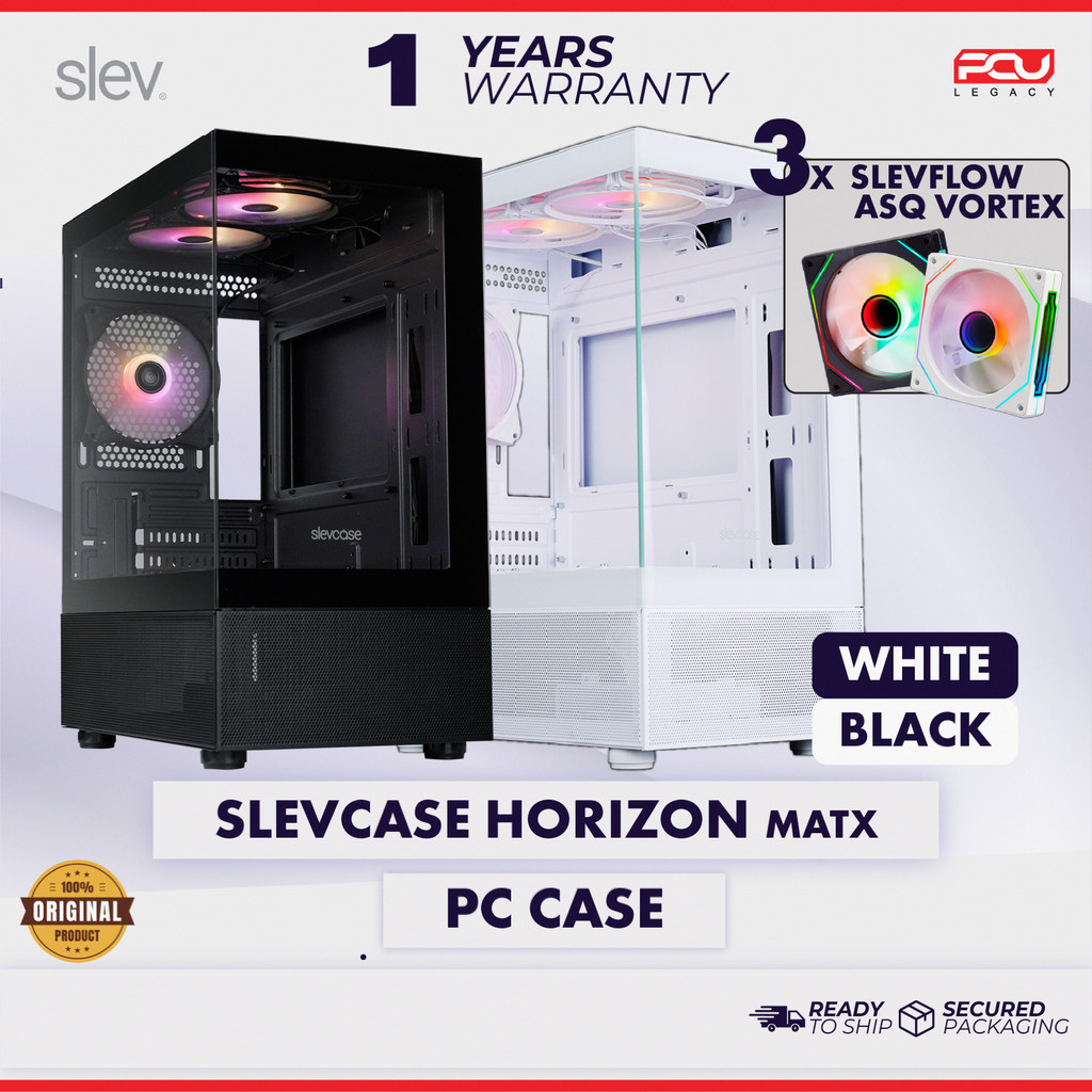 SLEVCASE HORIZON MATX PC CASE - BLACK / WHITE | Shopee Malaysia