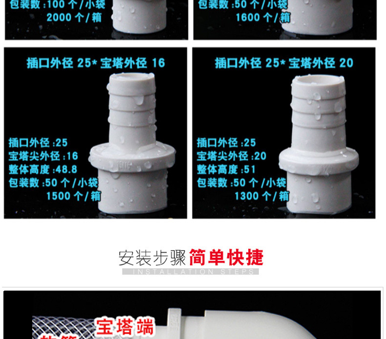 UPVC Pagoda Head Hose Direct Connector Pagoda Connector Straight ...