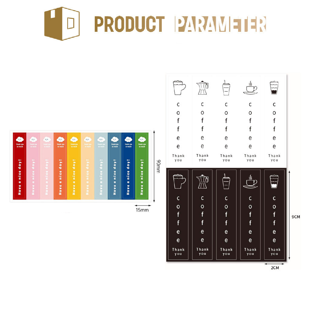 100 Pieces Colored Coffee Stickers Small Business Thank You/Niceday ...