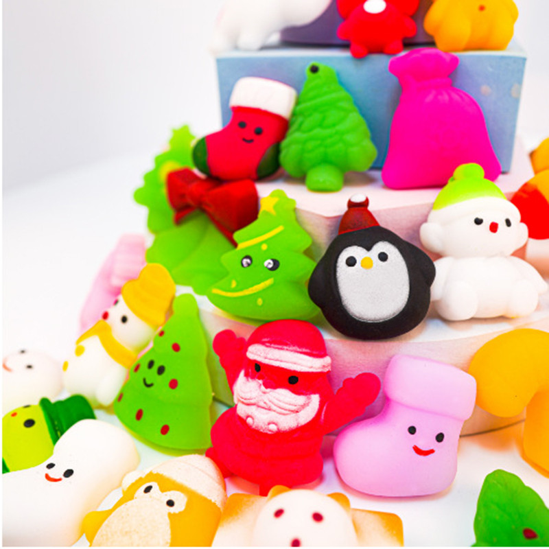10PCS Christmas Mochi Squishy Toys, Mini Kawaii Christmas Squishies ...