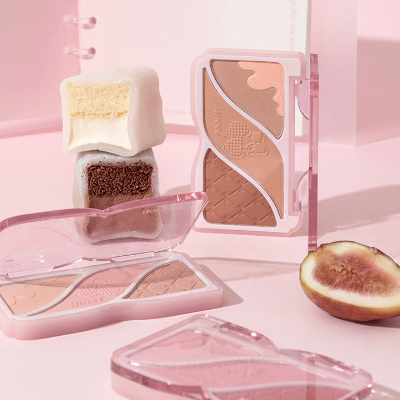 HOLD LIVE Blush 腮红三色哑光膨胀收缩杏粉色 Three-Color Blush Contouring All-In-One ...