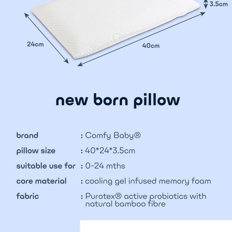 Comfy Baby Purotex Cooling Gel New Born Pillow (New Born to 2 Years Old) | Shopee Malaysia