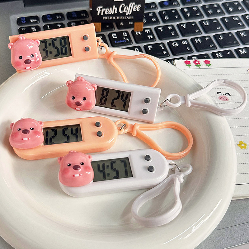 Dopamine Color Keychains Student Electronic Timer Keyrings Cute Loopy ...