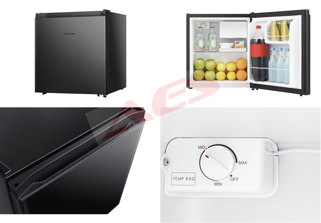 HISENSE RR60D4ABN 60L REVERSIBLE DOOR R600a MINI BAR - BLACK METAL ...
