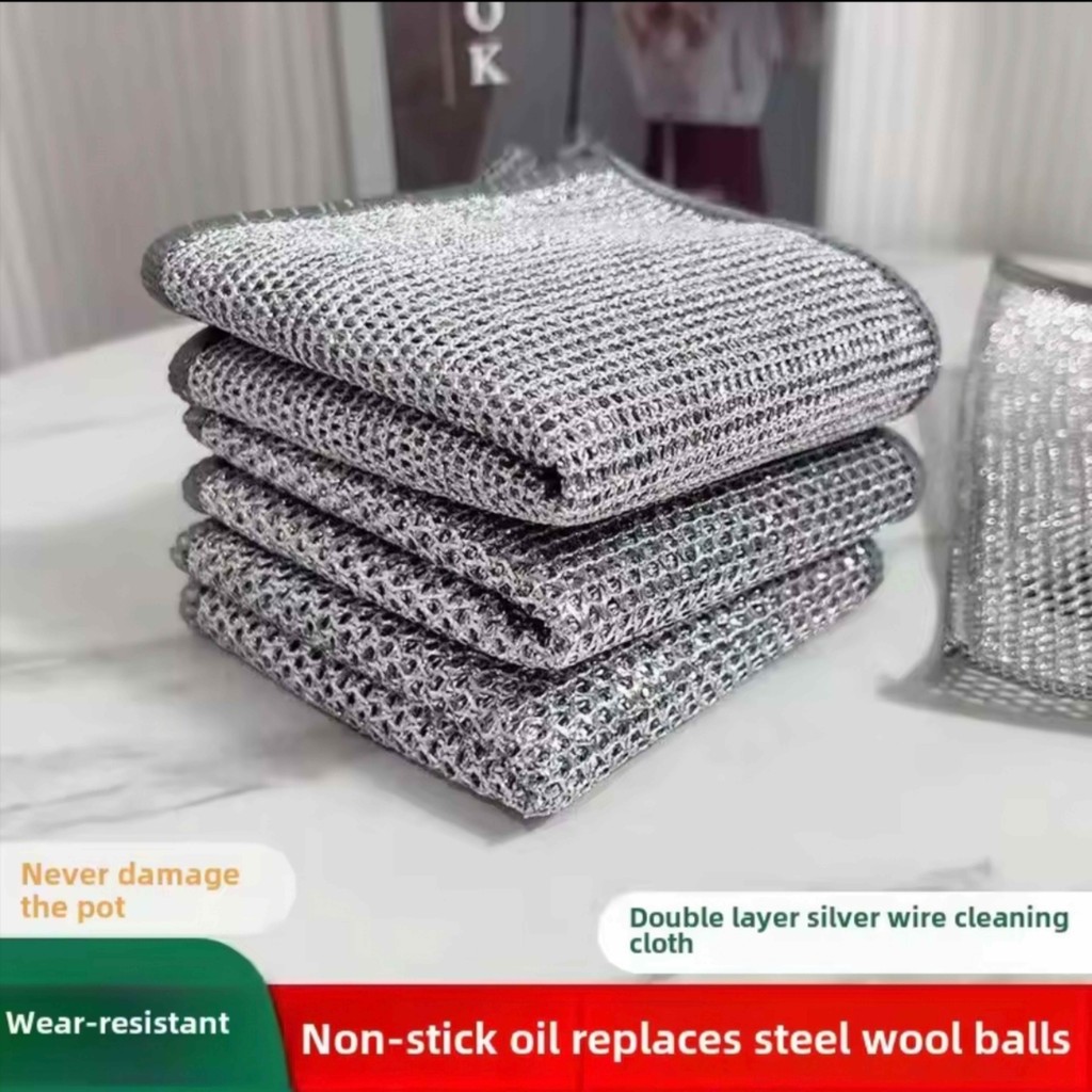 STAINLESS STEEL WIRE DISHCLOTH CLEANING CLOTH STAIN RUST REMOVE ...
