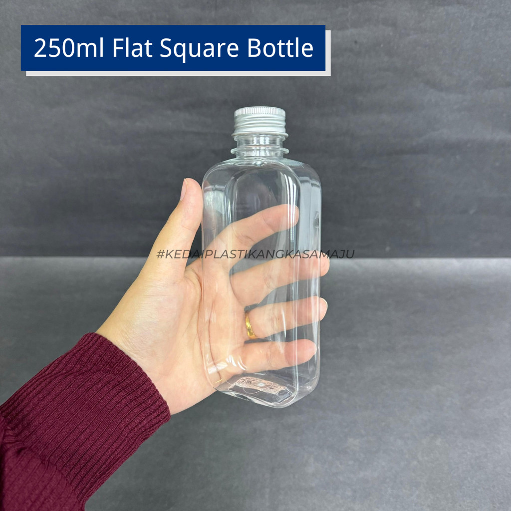 Botol Plastik + Silver Aluminium Cap (250ml, 300ml, 350ml) - Slim ...