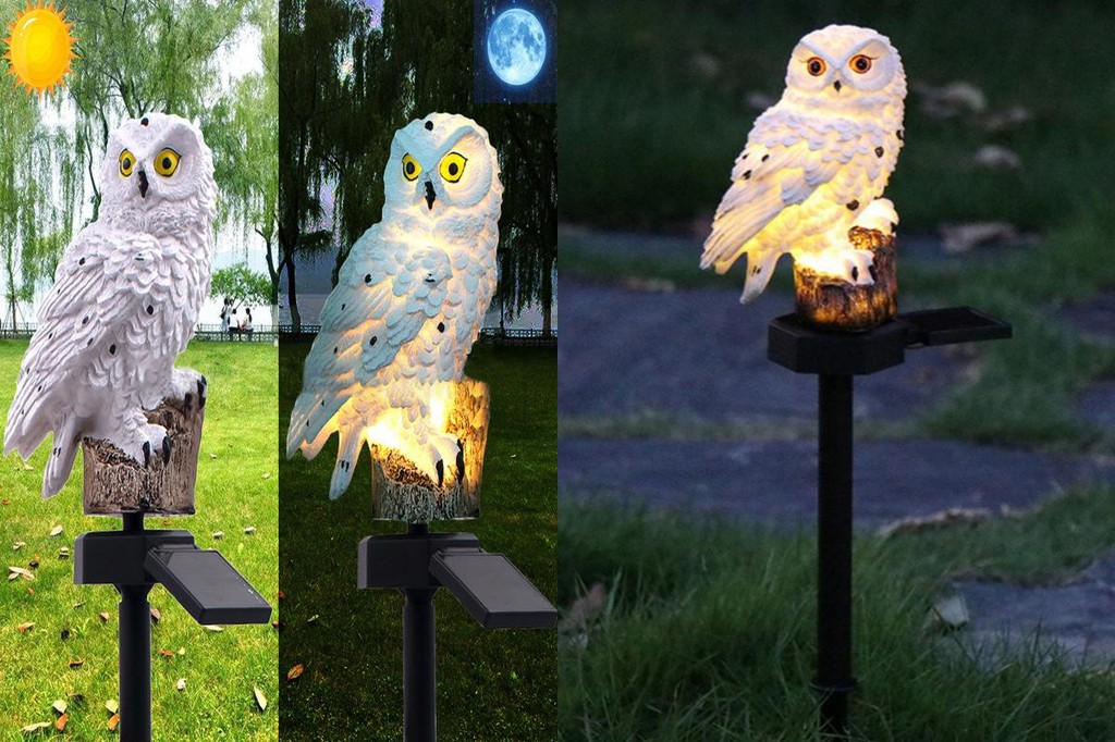 Resin Garden Light Owl-shaped Solar Lamp Adorable Solar Owl Garden ...