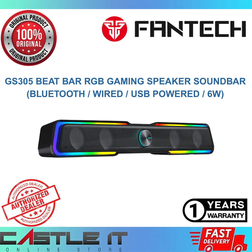 FANTECH GS305 BEAT BAR RGB Gaming Speaker Soundbar (Bluetooth / Wired ...