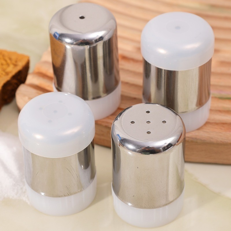 5-hole Stainless Steel Mini Seasoning Jar - with Dust Cover - Spice Jar ...